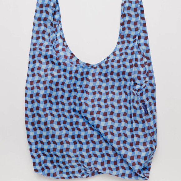 BAGGU | Bags | Nwt Standard Baggu Wavy Gingham Blue | Poshmark